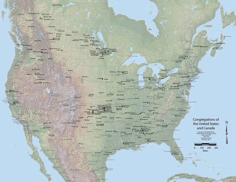 Wall Map, Congregations of the United States and Canada | Gospel ...