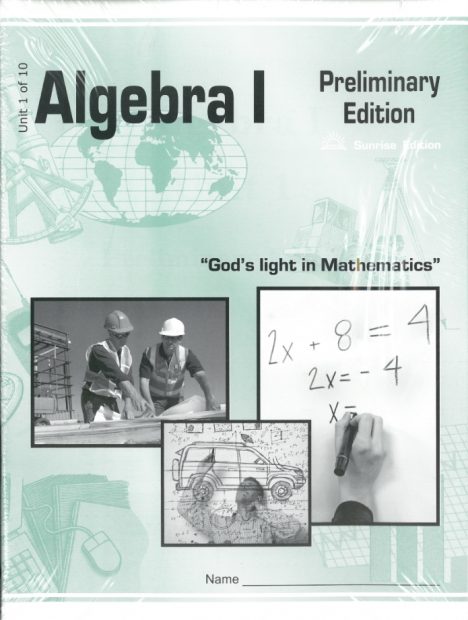 Algebra 1 LightUnits 1-10 (Grade 9) | Gospel Publishers USA