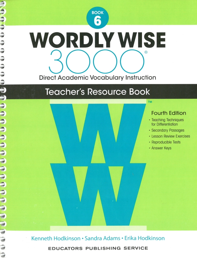 Wordly Wise 3000 Grade 6 Teacher Resource Book | Gospel Publishers USA